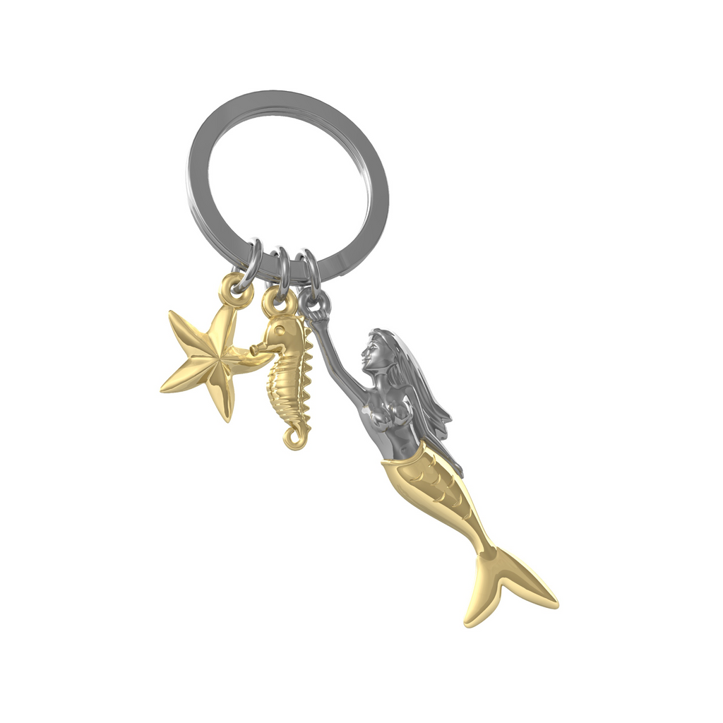 Buy Metalmorphose Mermaid & Friends Keyring | Gold | About Living