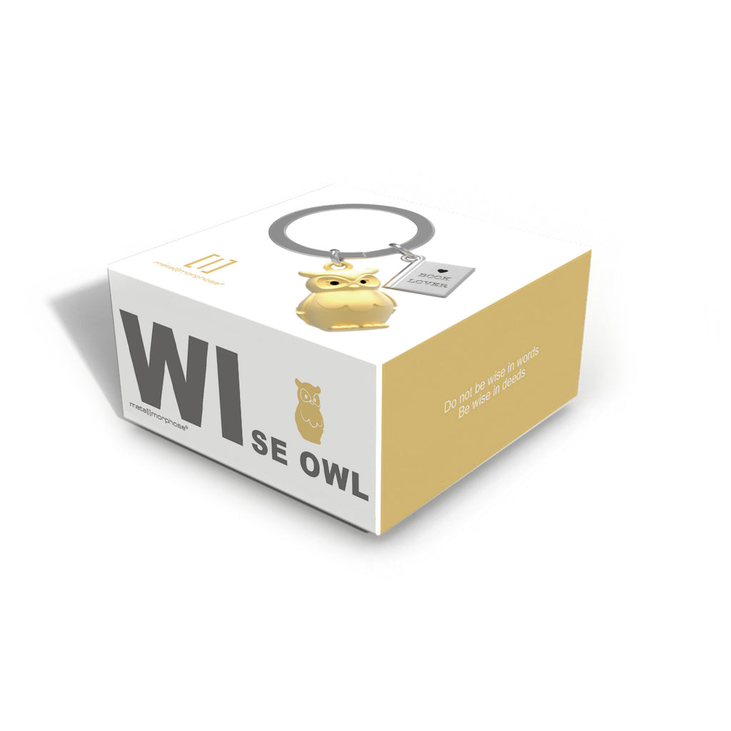 Buy Metalmorphose Owl & Book Keyring | Gold | About Living
