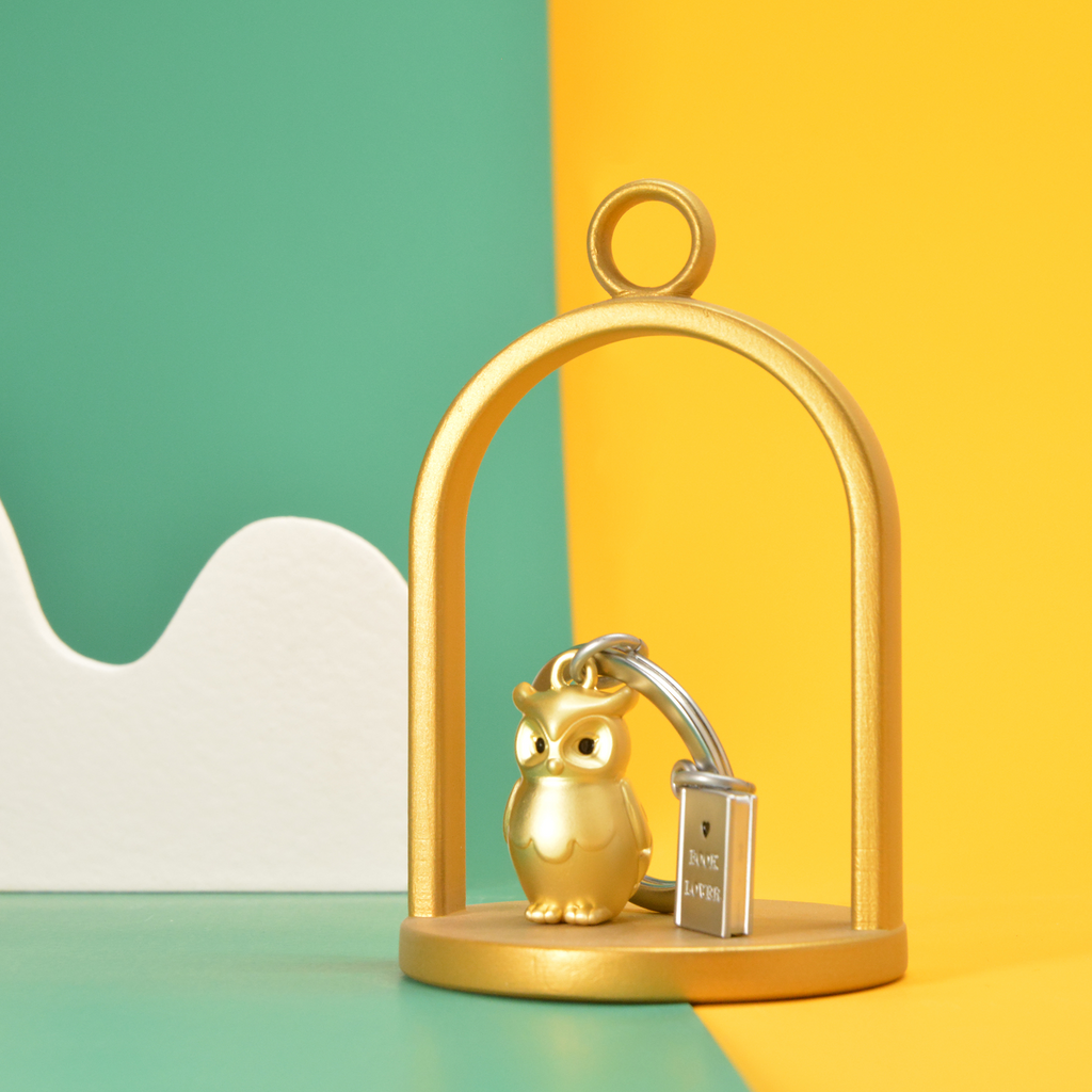 Buy Metalmorphose Owl & Book Keyring | Gold | About Living
