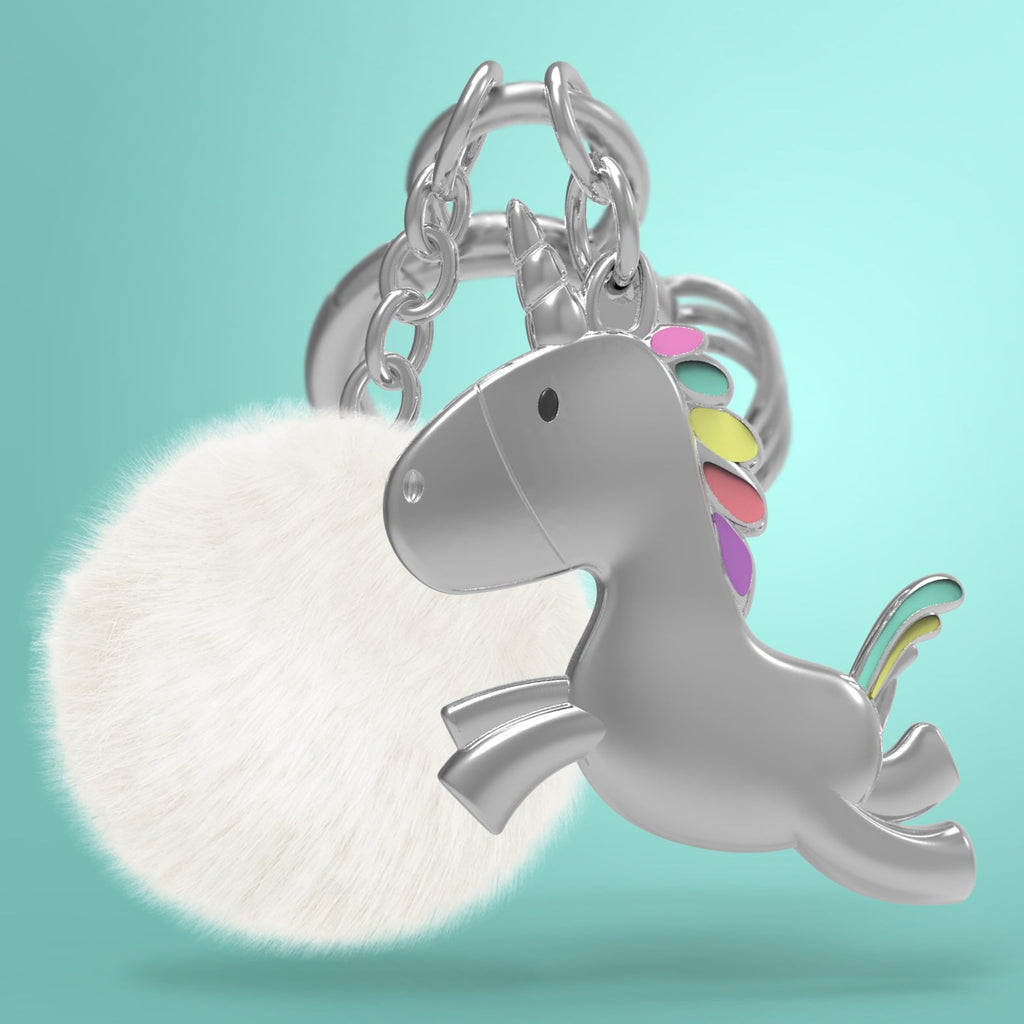 Buy Metalmorphose Jumping Unicorn with Pom Pom Charm Keyring | About Living