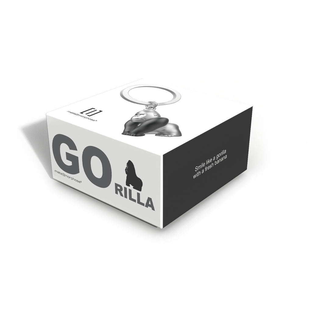 Buy Metalmorphose Gorilla Keyring | Matt Black & Chrome | About Living