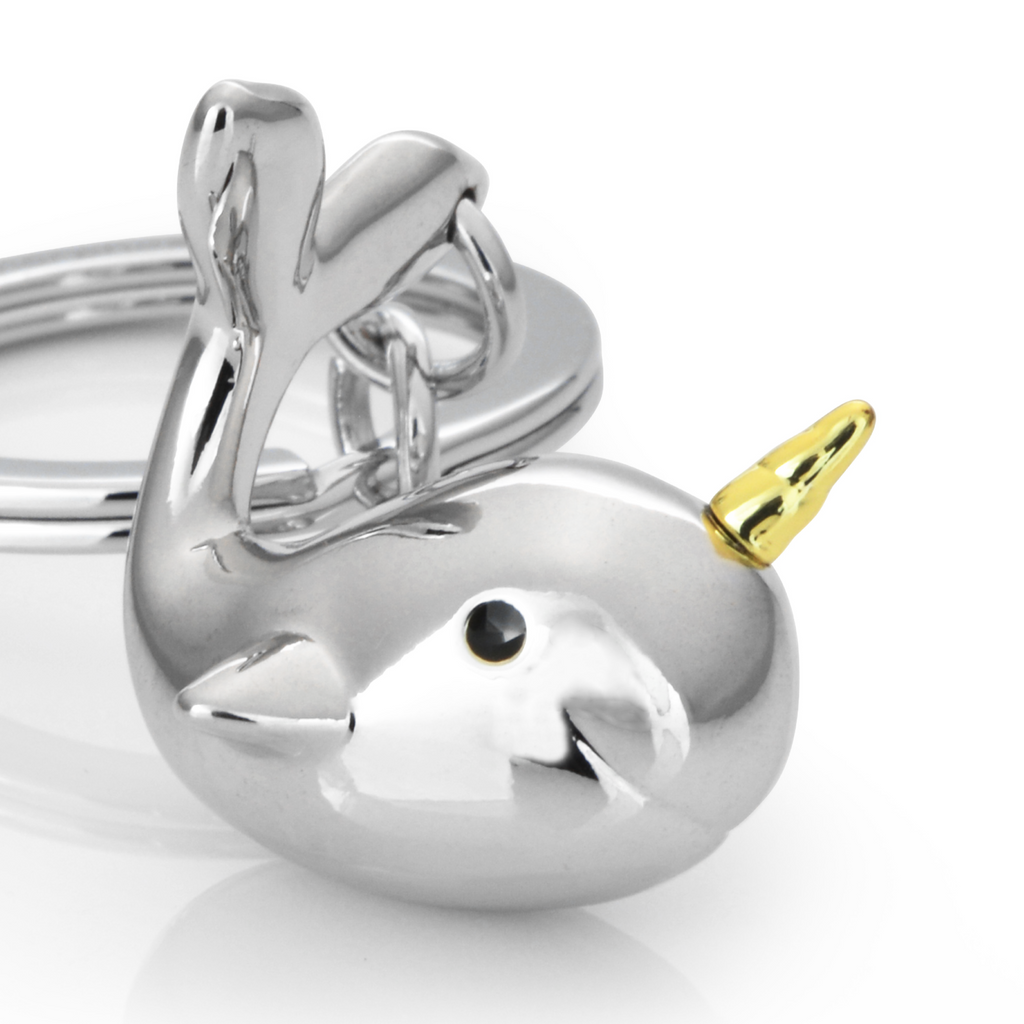 Buy Metalmorphose Narwhal Keyring | Silver & Gold | About Living