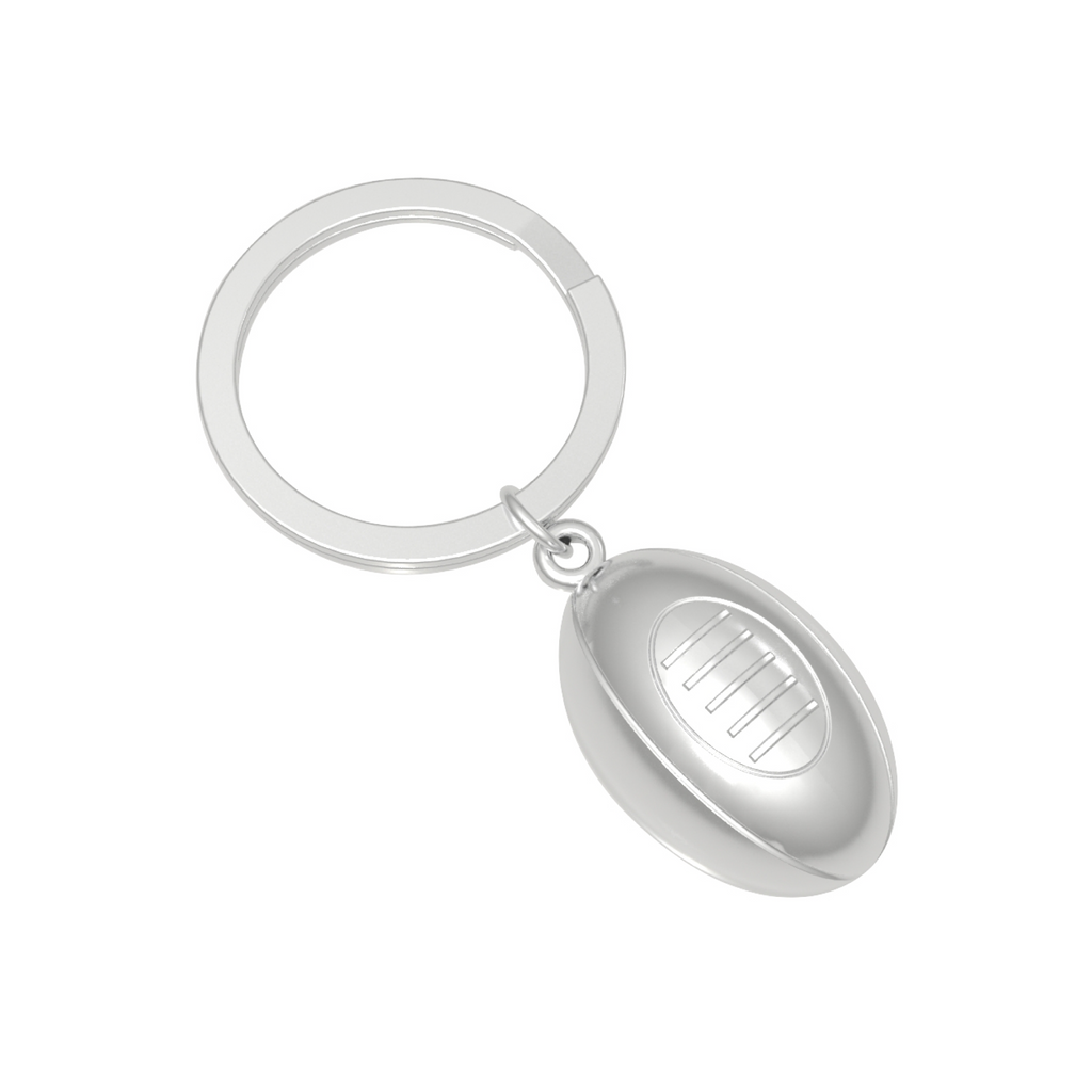 Buy Metalmorphose Rugby Ball Keyring | Silver | About Living