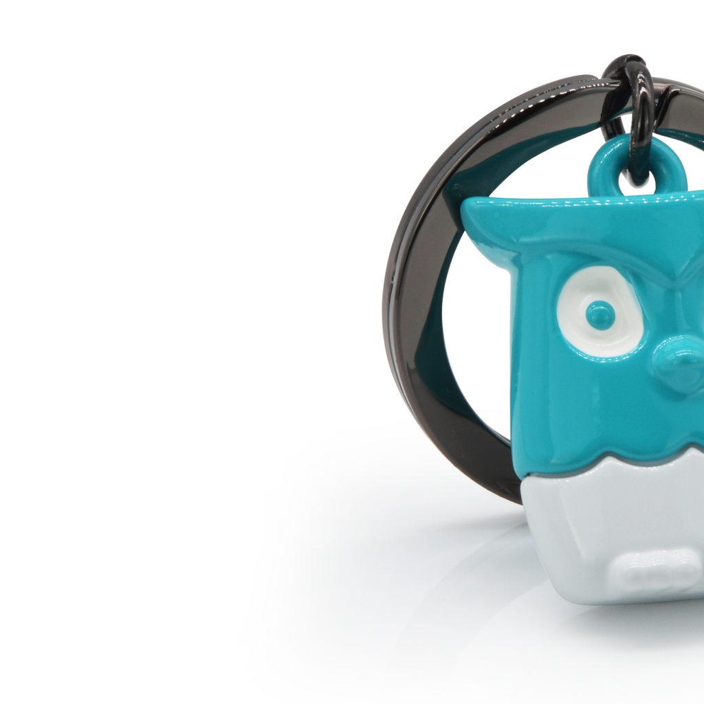 Buy Metalmorphose Owl Keyring | White & Turquoise | About Living
