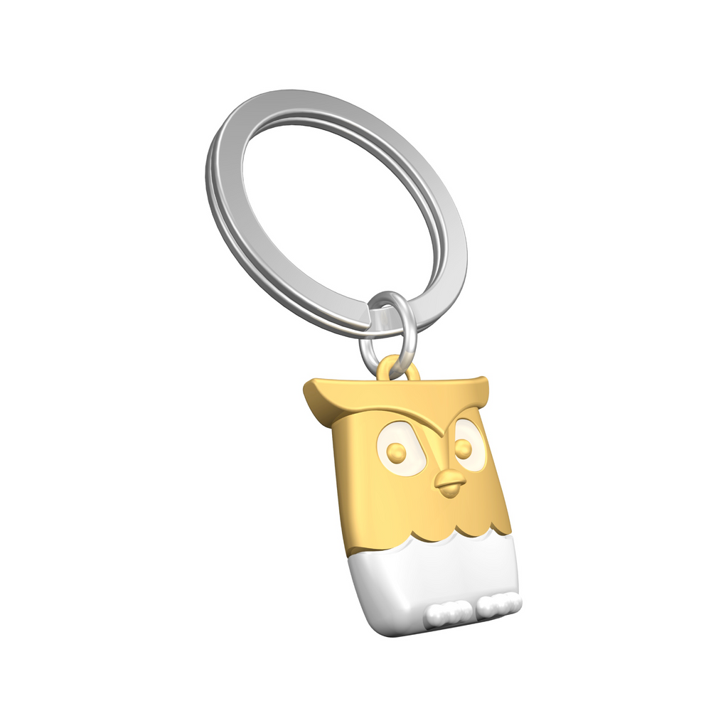 Buy Metalmorphose Owl Keyring | White & Gold | About Living