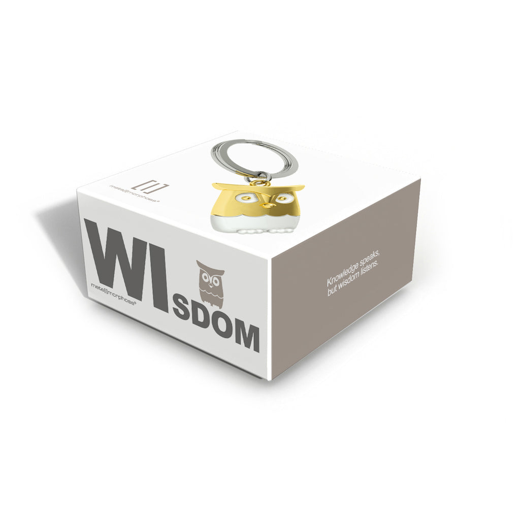 Buy Metalmorphose Owl Keyring | White & Gold | About Living