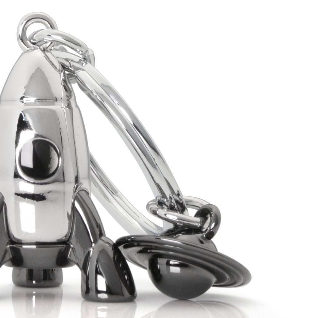 Buy Metalmorphose Silver & Grey Rocket Keyring | About Living