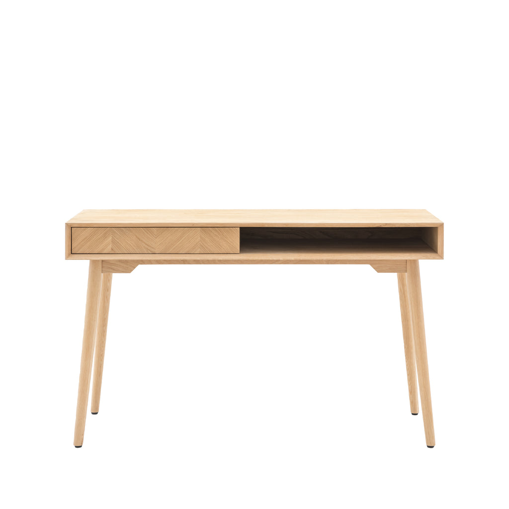 Gallery | Milano Chevron 1 Drawer Desk - Oak – About Living