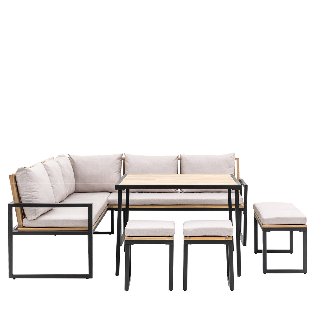 Designed by Gallery | Outdoor Naples Corner Dining Set - Natural ...