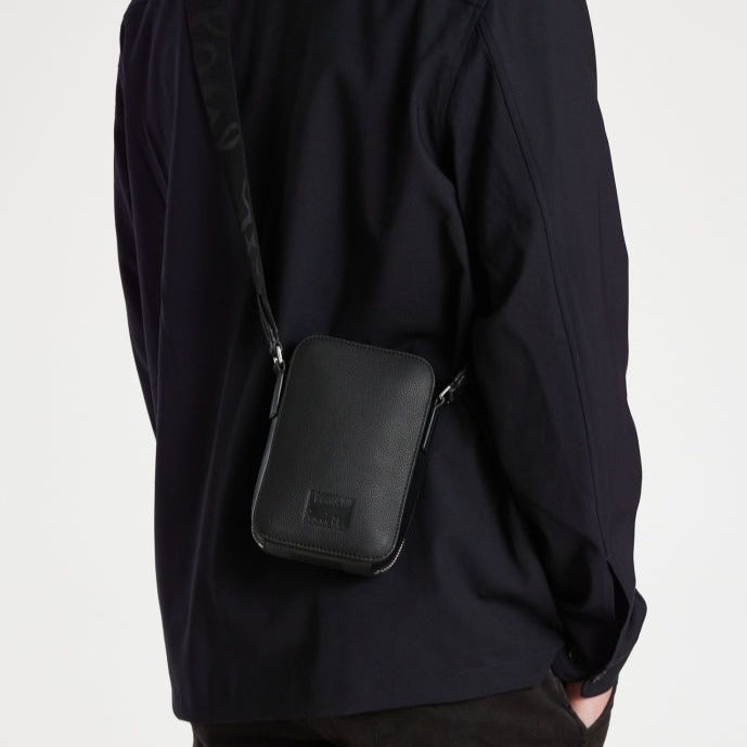 Paul Smith | Men's Mini Leather Flight Bag - Black – About Living