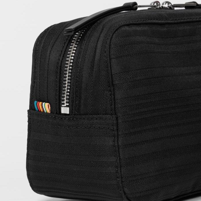 Paul Smith | Men's 'Shadow Stripe' Wash Bag - Black – About Living