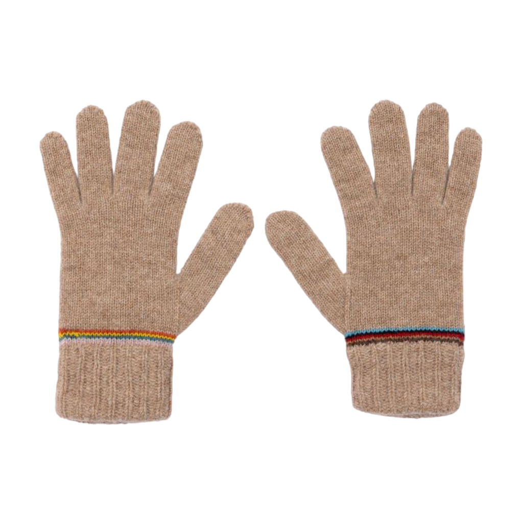 Paul Smith | Men's 'Signature Stripe' Block Gloves - Brown – About Living