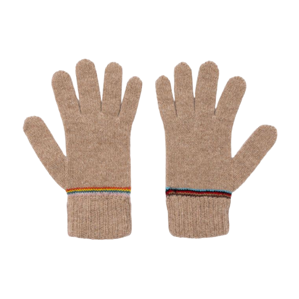 Paul Smith | Men's 'Signature Stripe' Block Gloves - Brown – About Living