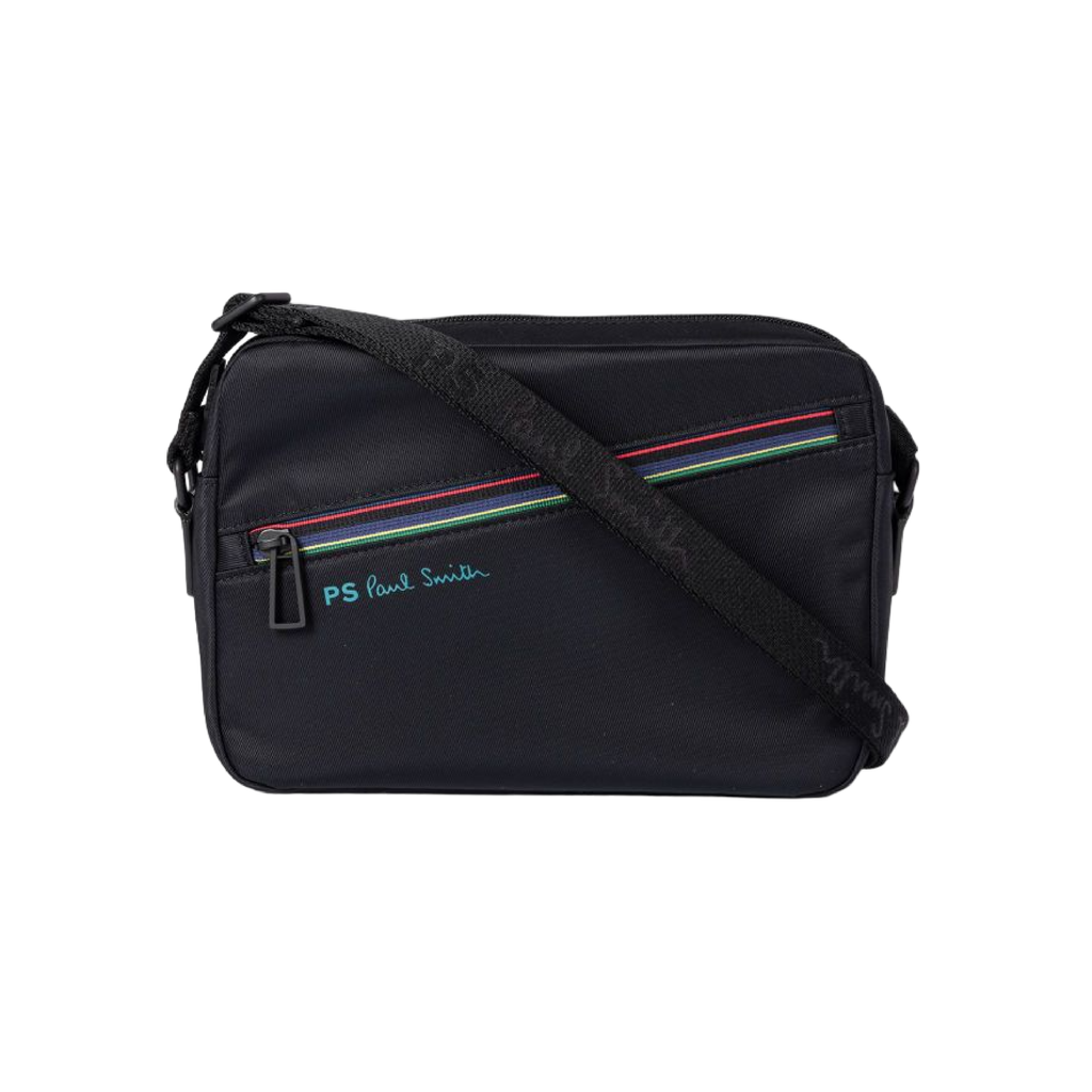 Paul Smith | Men's 'Signature Stripe' Crossbody Bag - Black – About Living