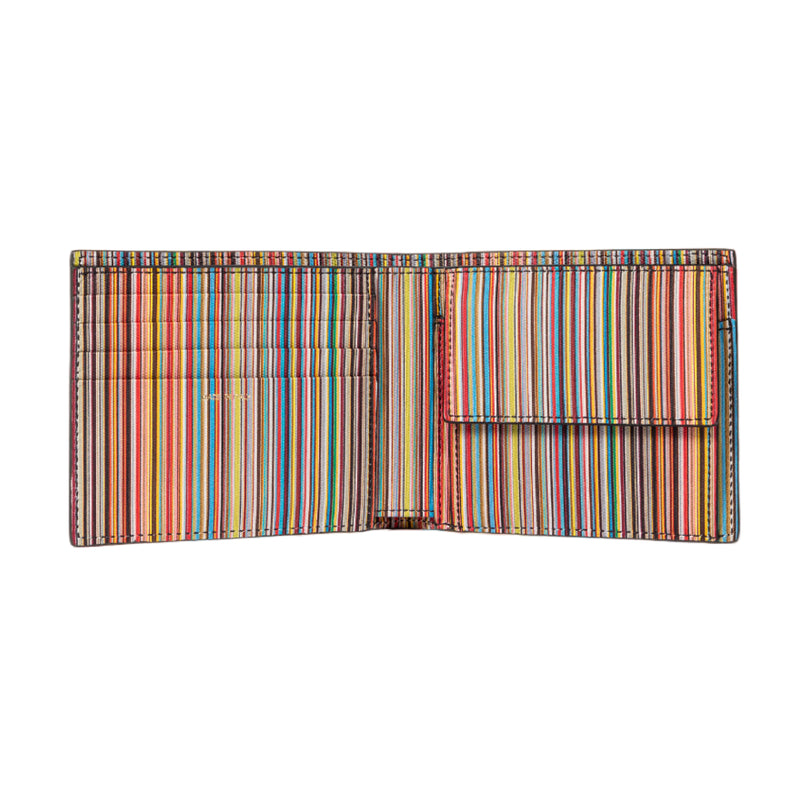 Paul Smith Men's Leather 'Signature Stripe' Billfold/Coin Wallet ...
