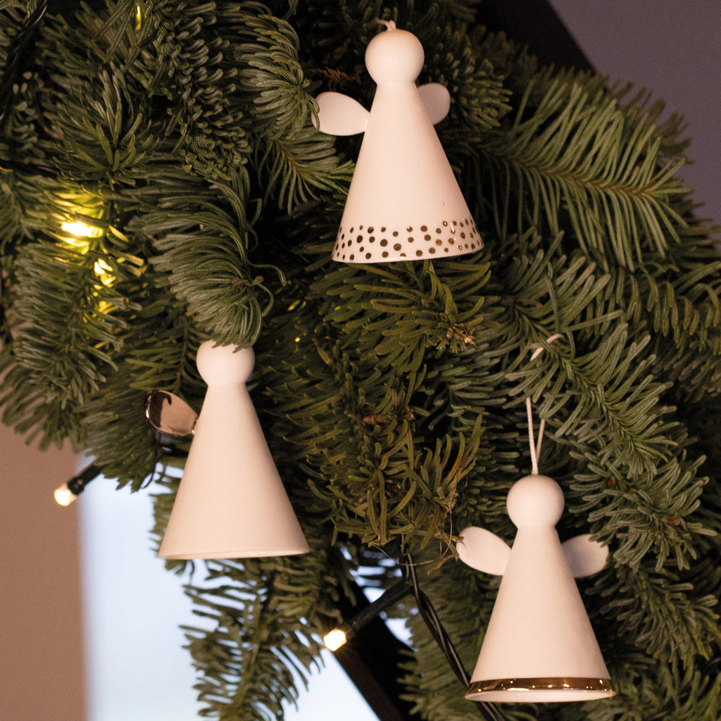 Rader Hanging Angel Bell Christmas Tree Ornament - White/Gold | About ...