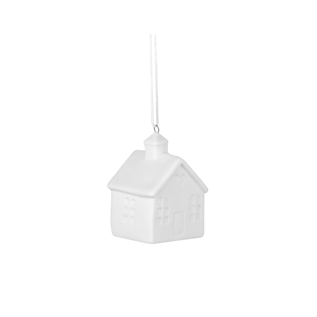 Rader Hanging House Christmas Tree Ornament - White | About Living
