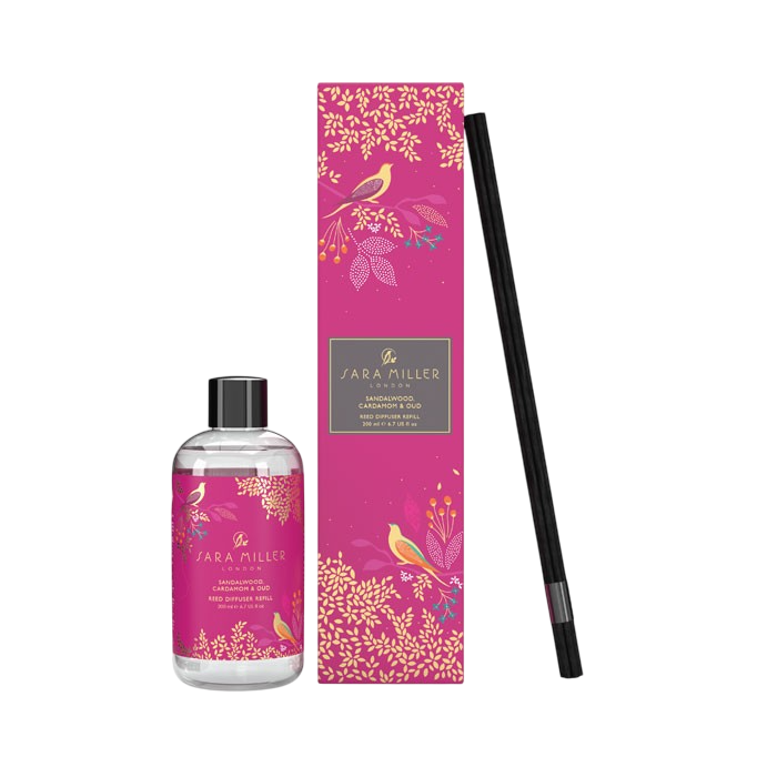 Sara Miller | Pink Birds Reed Diffuser Refill - Sandalwood, Cardamom ...