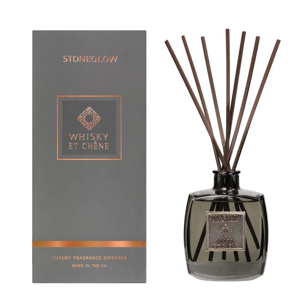 Stoneglow Candles | Metallique Reed Diffuser - Whisky Et Chene (200ml ...