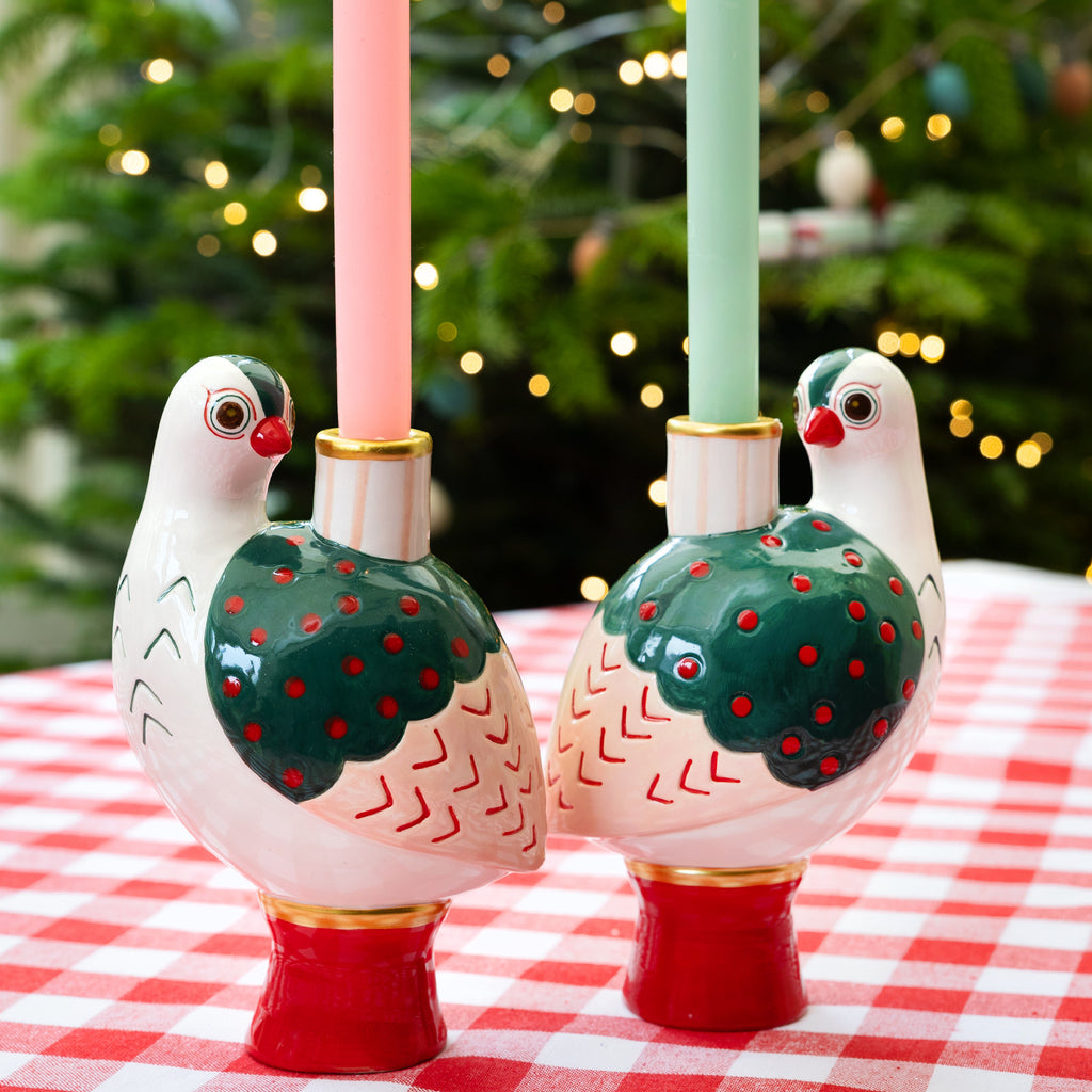 Talking Tables | Festive Bird Taper Candle Holder (20cm) – About Living