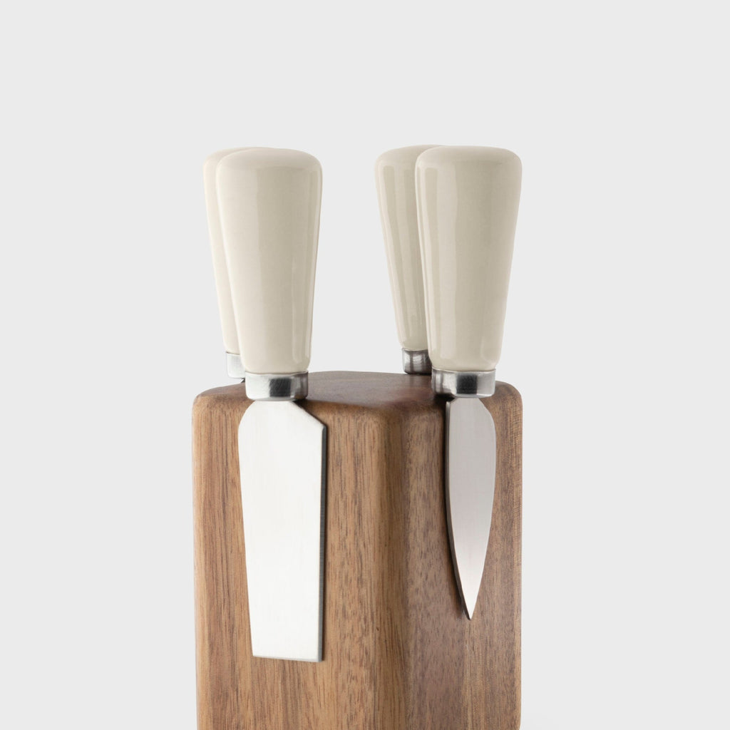 Taylor's Eye Witness Ceramic Cheese Knife Set with Magnetic Acacia ...