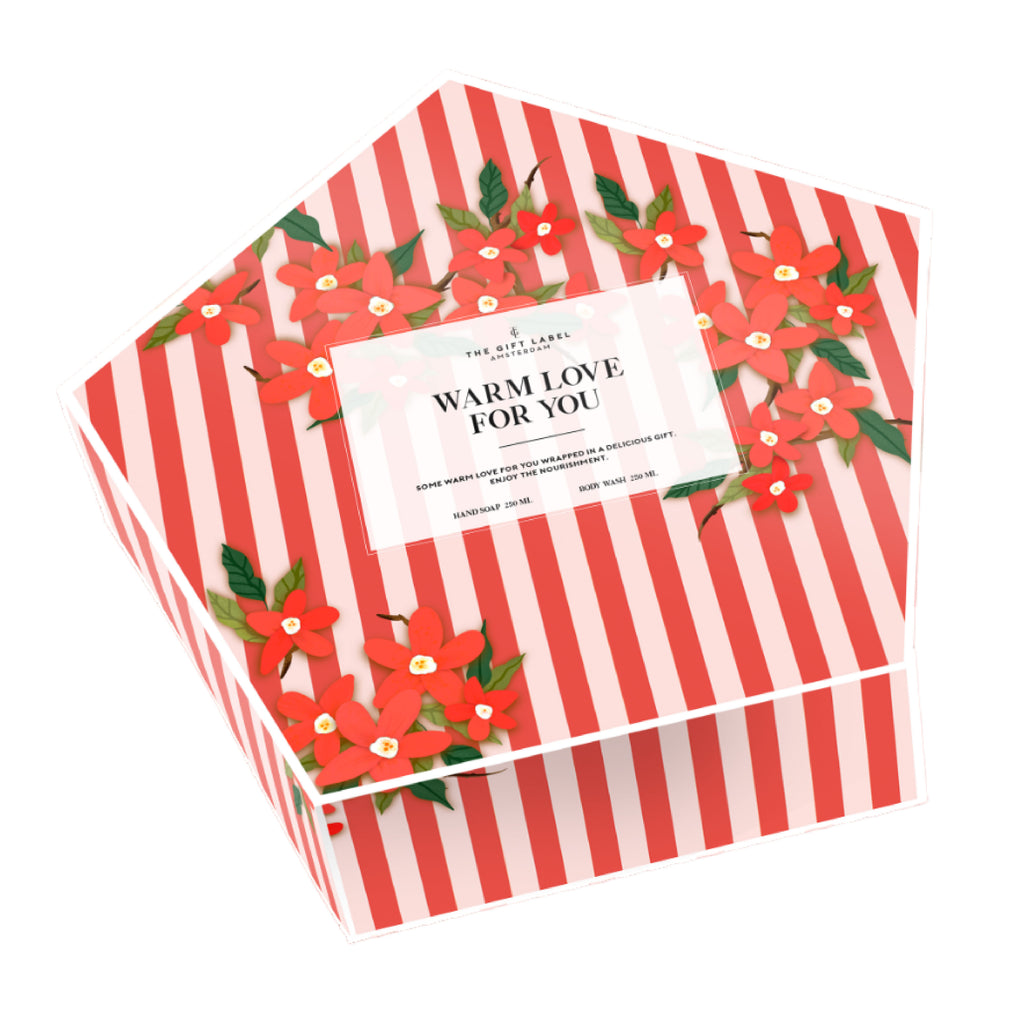 The Gift Label | 'Warm Love' Pentagonal Gift Box - Hand Soap & Body ...