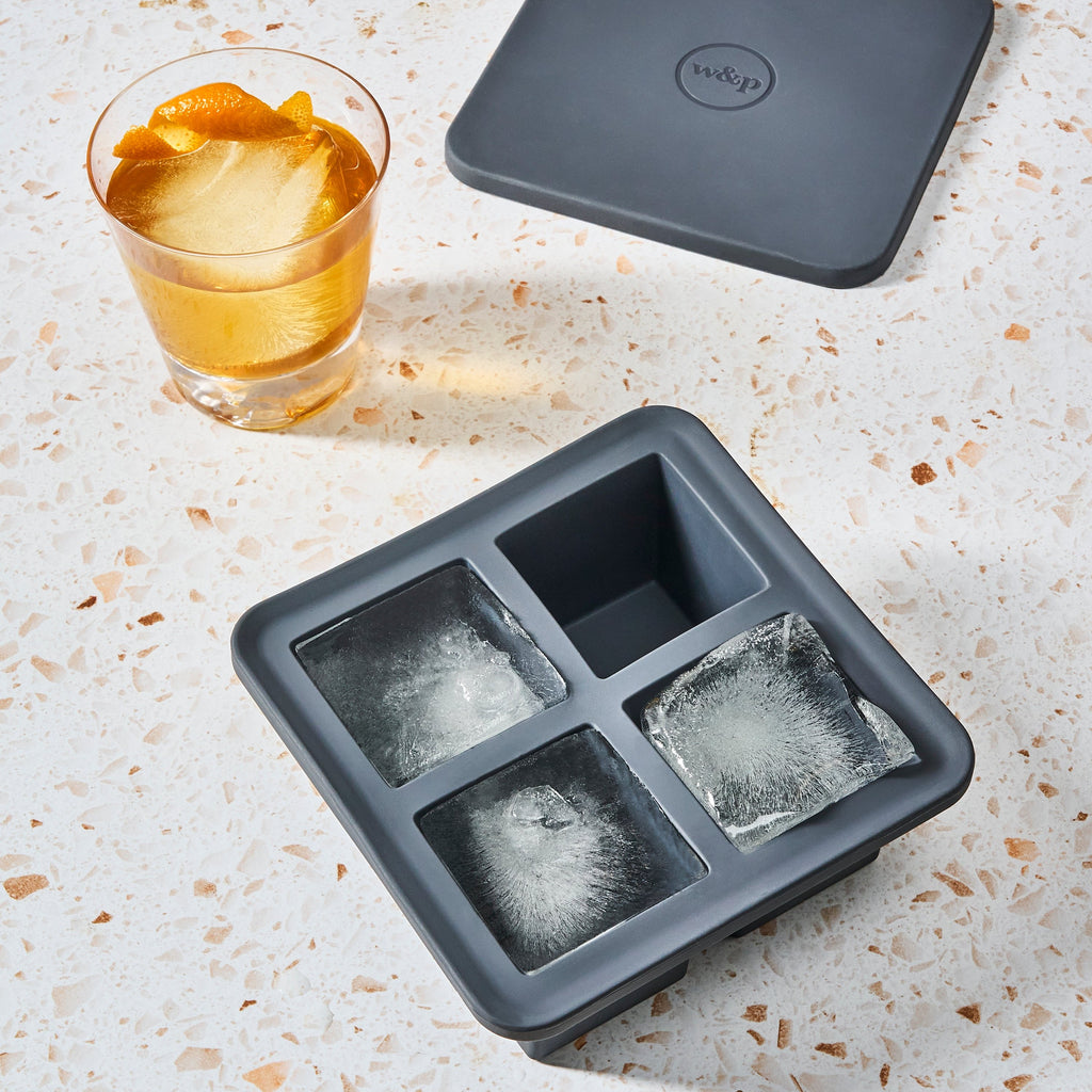 W&P | Extra Large Silicone Ice Cube Tray - Charcoal (4 Cube) – About Living