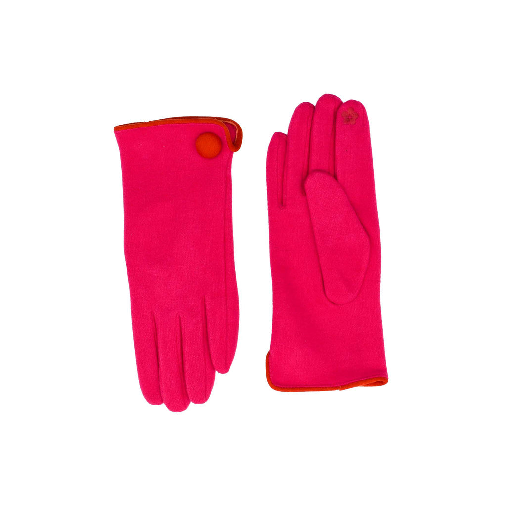 Zelly | Women's Winter Gloves with Button Detail - Pink – About Living