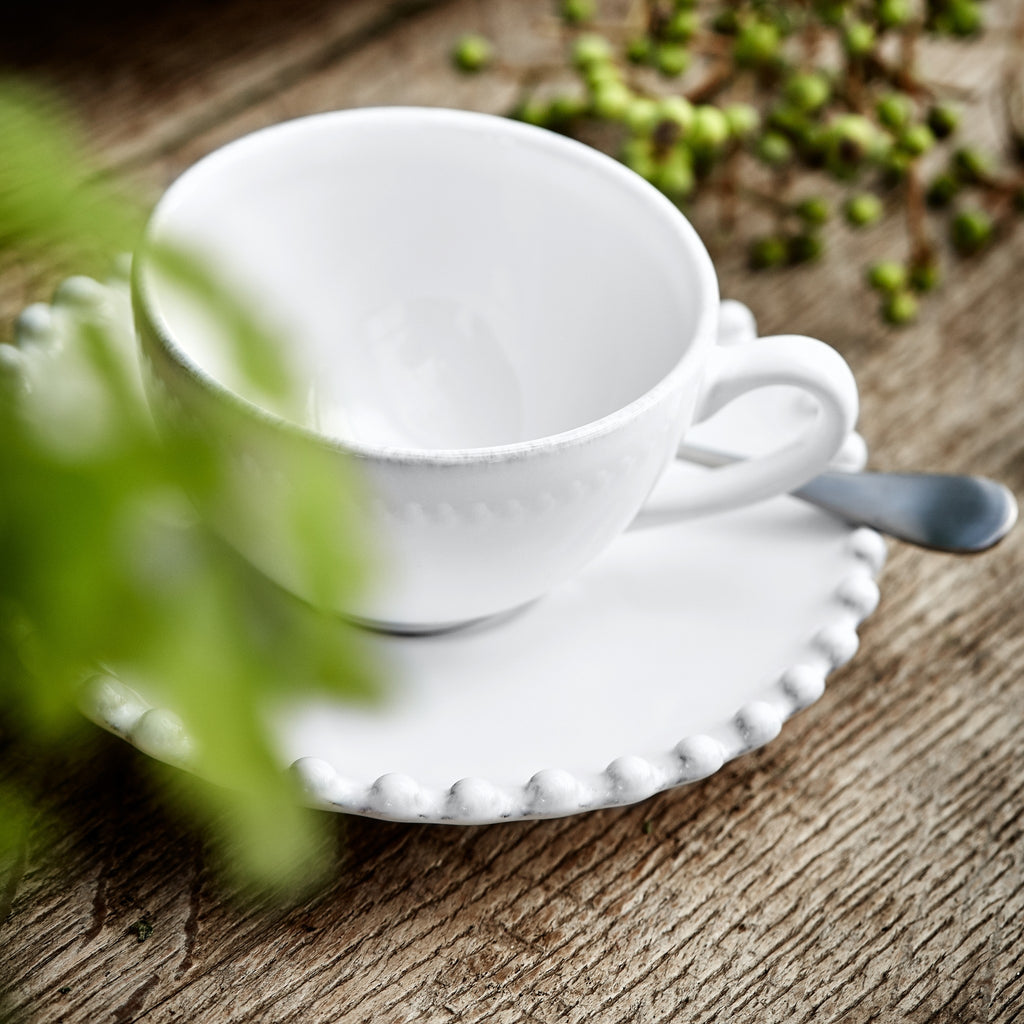 Buy Costa Nova 0.25L Pearl White Teacup & Saucer | About Living