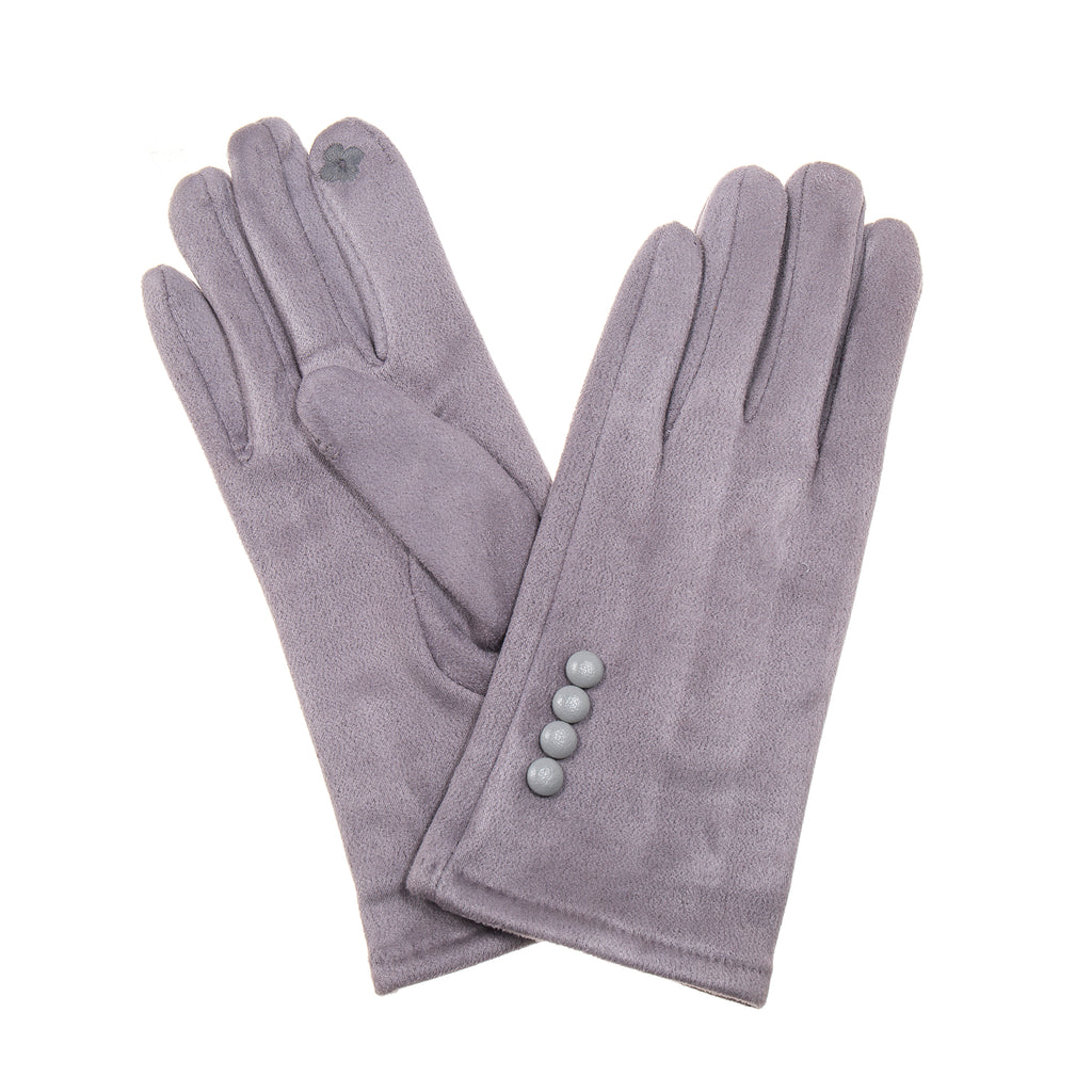 Buy Adore Grey Button Gloves | About Living