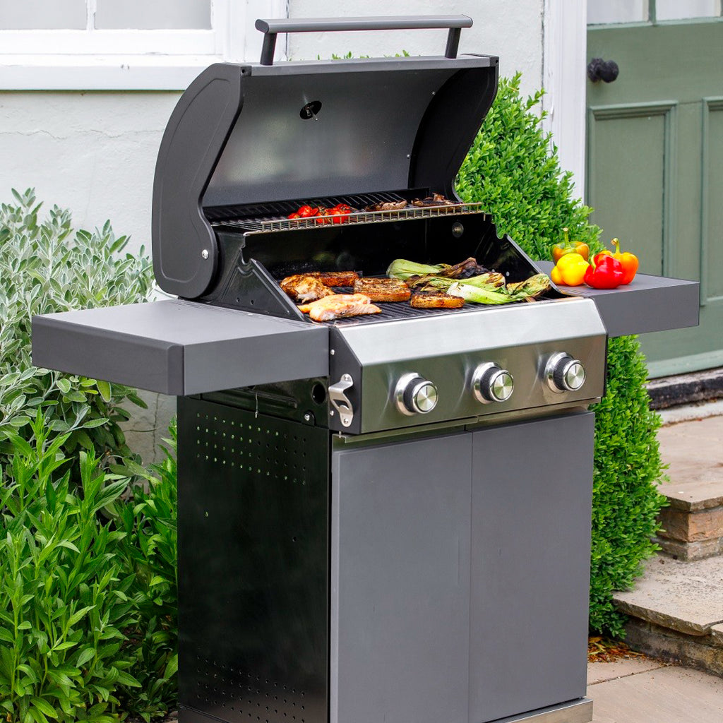 Buy Grillstream Matt Grey 3 Burner Hybrid BBQ | About Living
