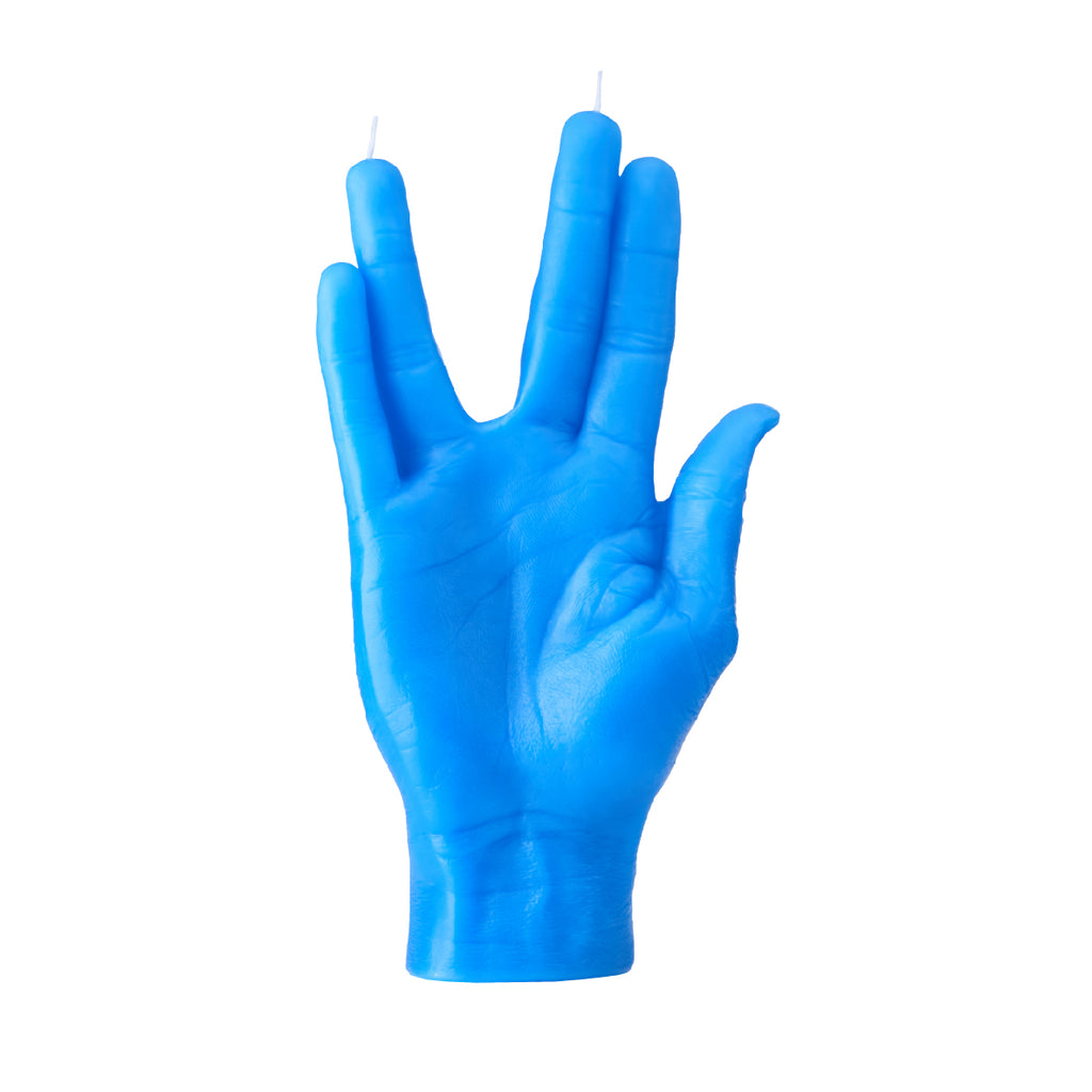 Buy Candle Hand Blue Live Long and Prosper Candle | About Living