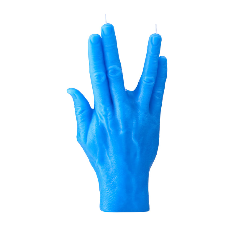 Buy Candle Hand Blue Live Long and Prosper Candle | About Living