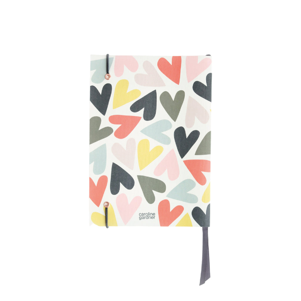 Buy Caroline Gardner A5 Multi Hearts Notebook | About Living