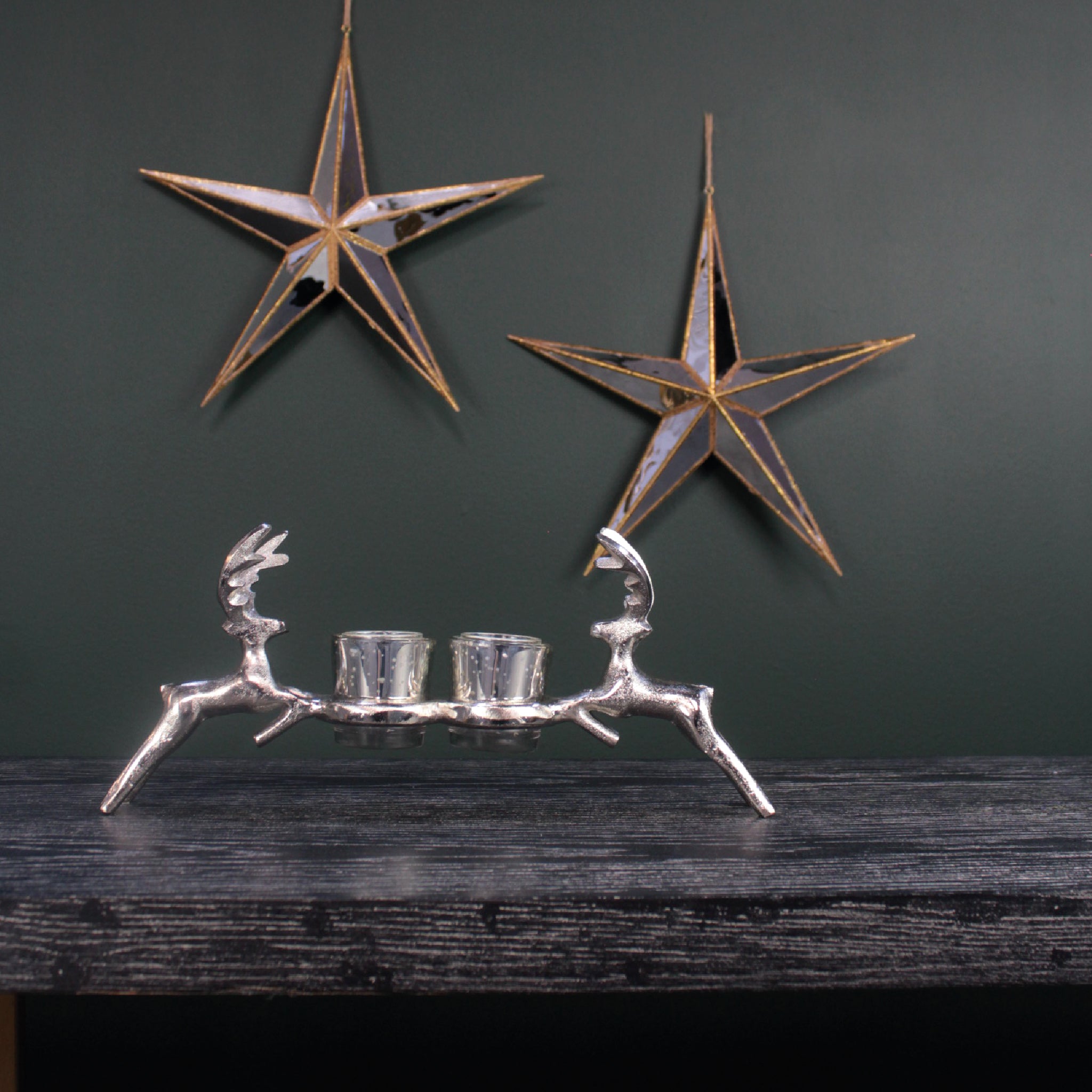Buy Double Stag Christmas Candle Holder | About Living