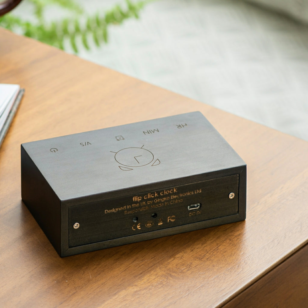 Buy Gingko Black Flip Click Alarm Clock | About Living