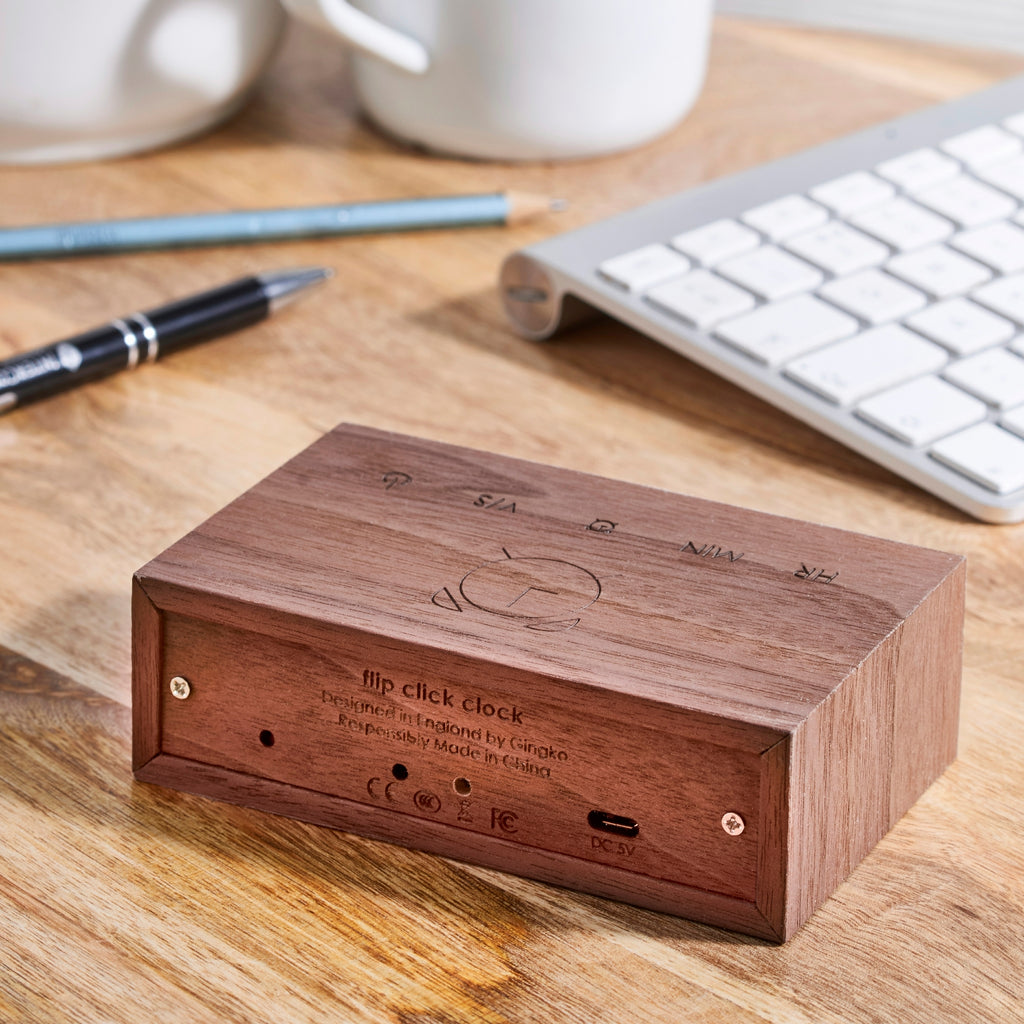 Buy Gingko Walnut Flip Click Alarm Clock | About Living