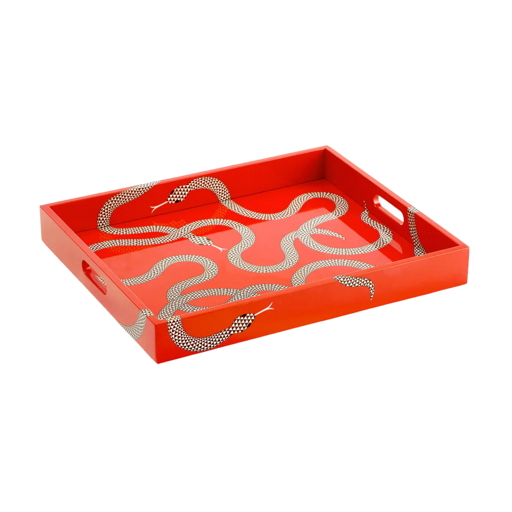 Buy Jonathan Adler Orange Eden Snakes Lacquer Tray | About Living
