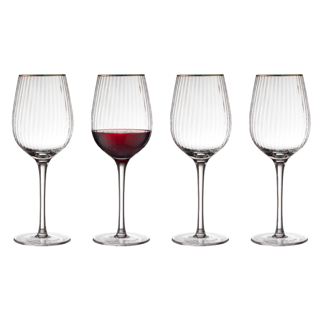 Buy Lyngby Glass Set of 4 Palermo Gold Red Wine Glasses | About Living