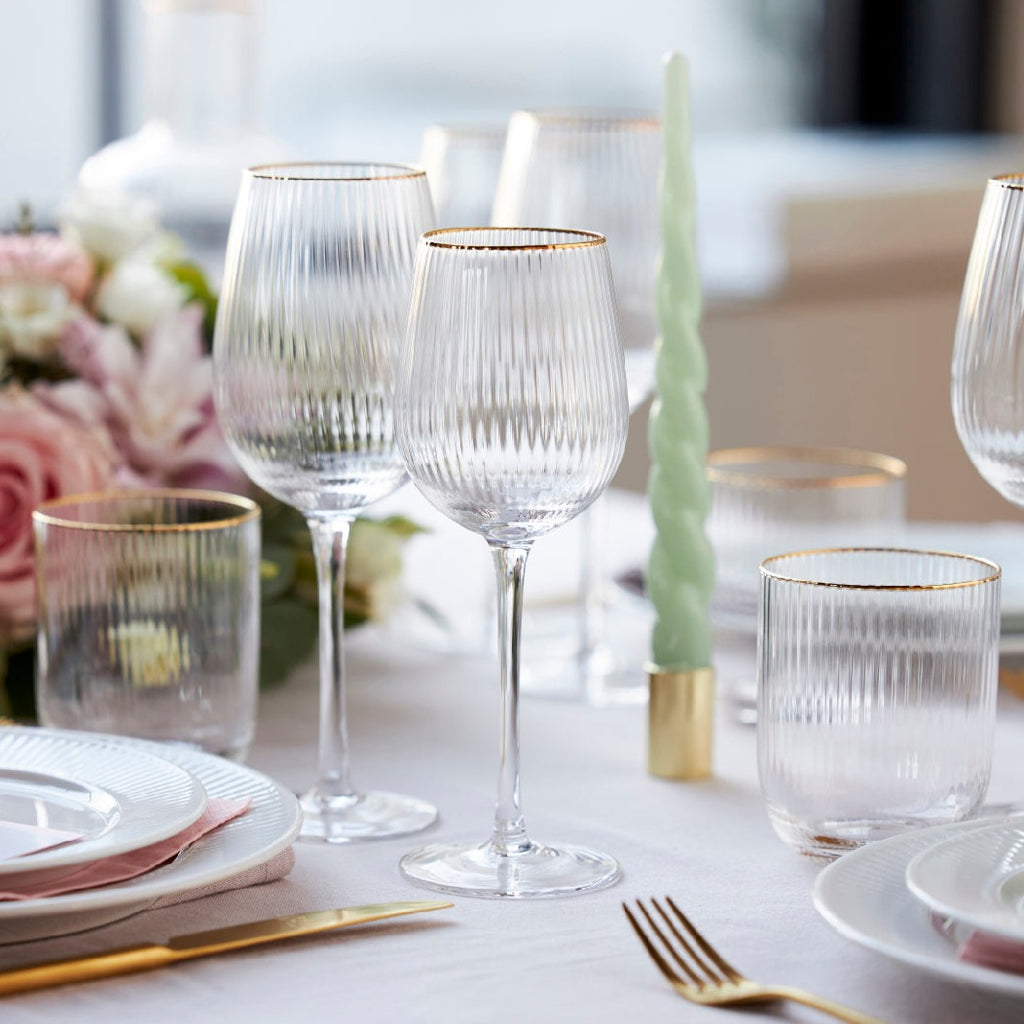 Buy Lyngby Glass Set of 4 Palermo Gold Red Wine Glasses | About Living