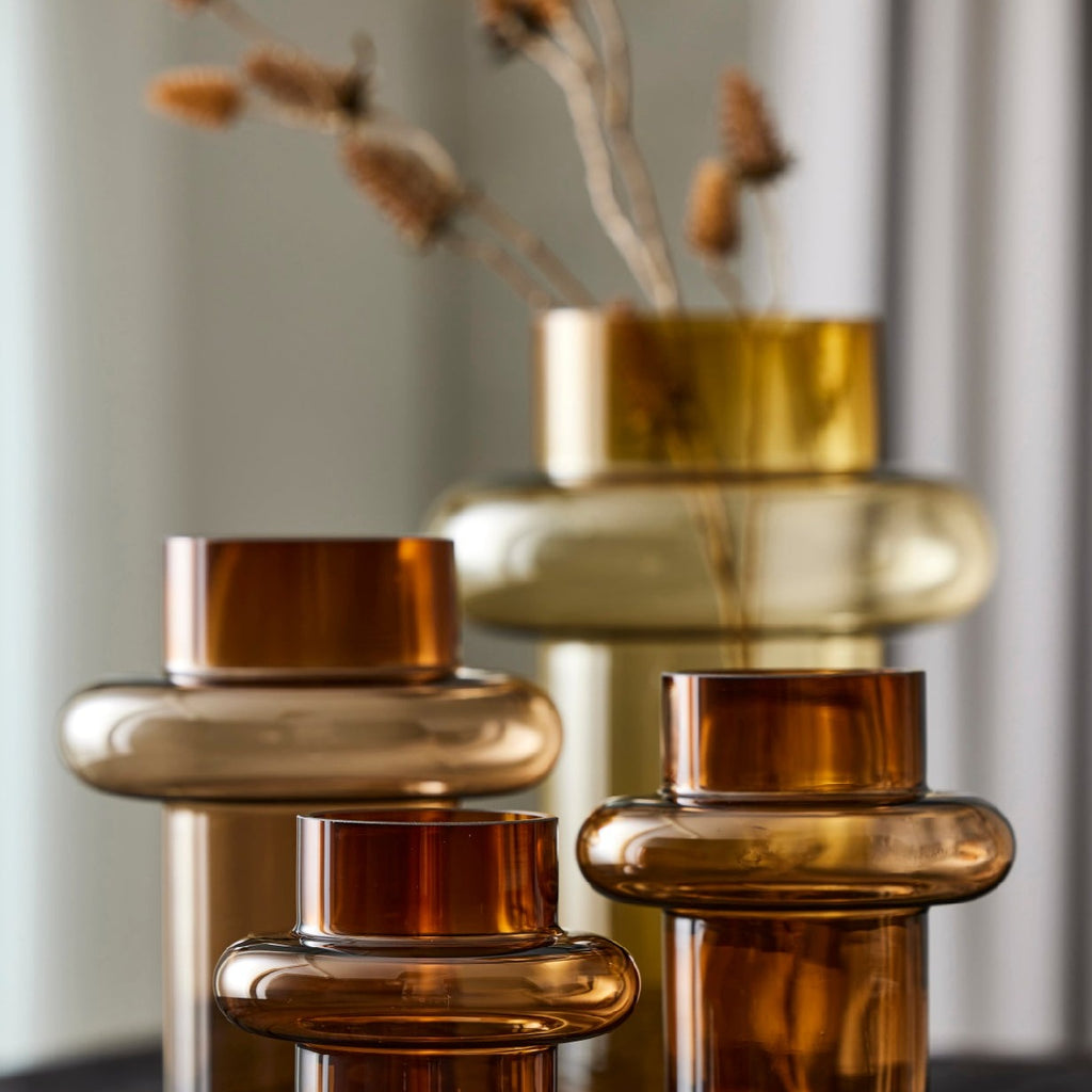 Buy Lyngby Glass 30cm Tall Amber Tube Vase | About Living