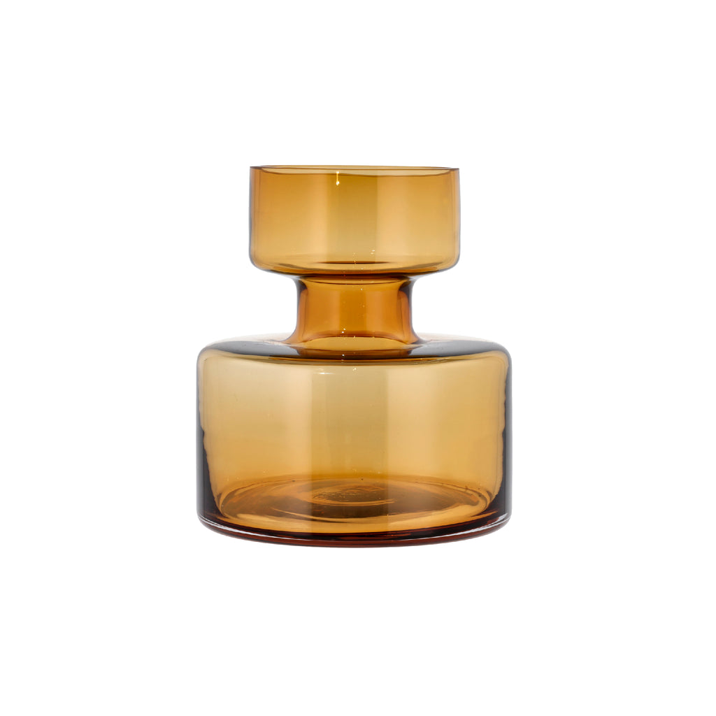 Buy Lyngby Glass 20cm Wide Amber Tube Vase | About Living