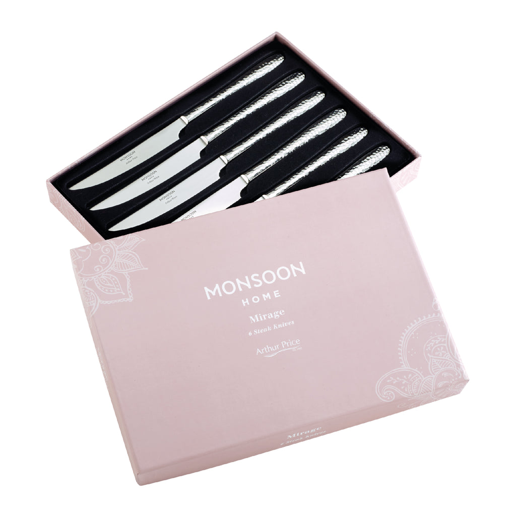 Buy Monsoon 6 Piece Mirage Stainless Steel Steak Knife Set | About Living