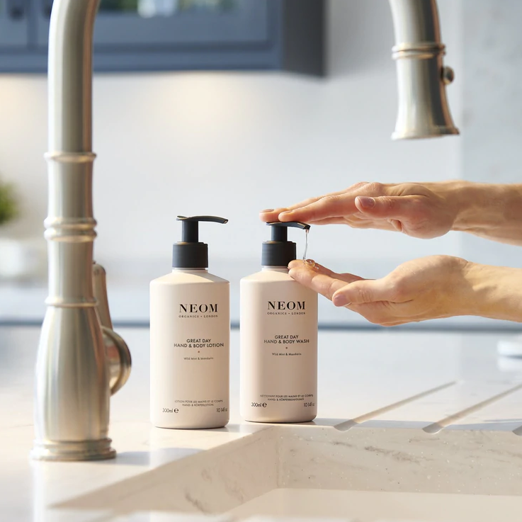 NEOM Wellbeing | Scent to Make You Happy Great Day Hand & Body Lotion ...