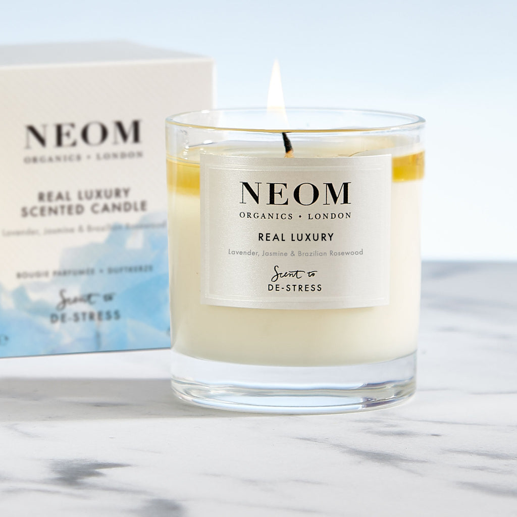 NEOM Wellbeing | Scent to De-Stress Real Luxury Scented 1 Wick Candle ...