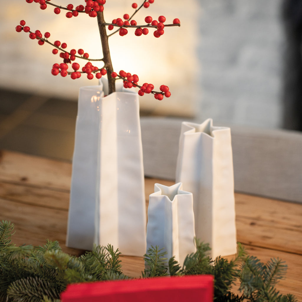 Buy Rader Small Embossed Porcelain Star Vase | About Living