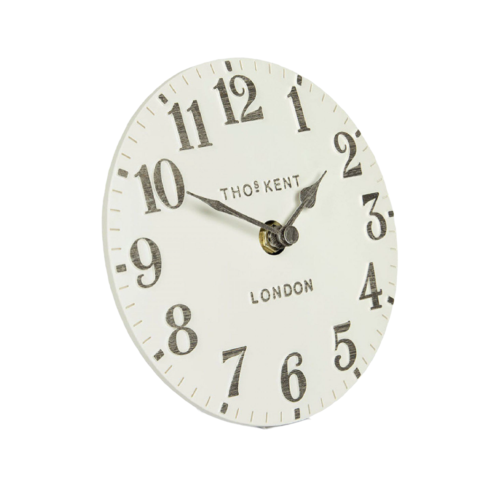 Buy Thomas Kent 6" Limestone Arabic Mantel Clock | About Living